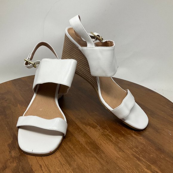 Halogen | Shoes | Halogen Womans Sling Back White Leather Slingback ...